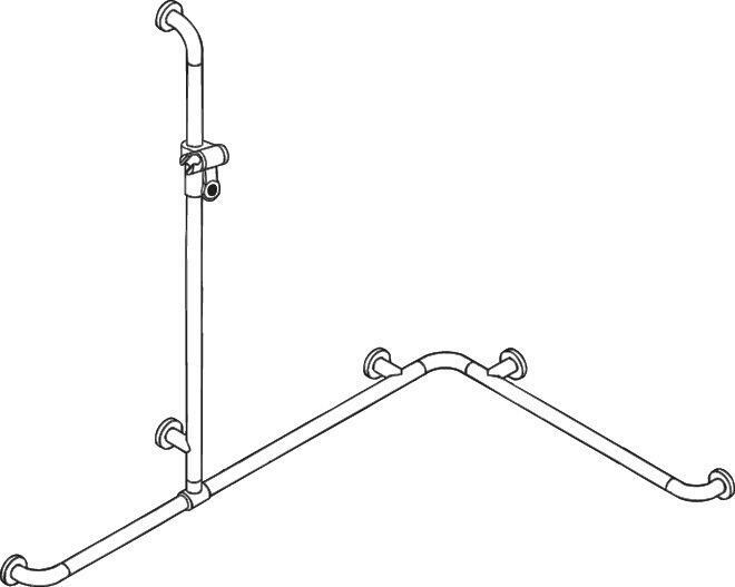 Duschhandlauf mit verschiebbarer Brausehalterstange | HEWI